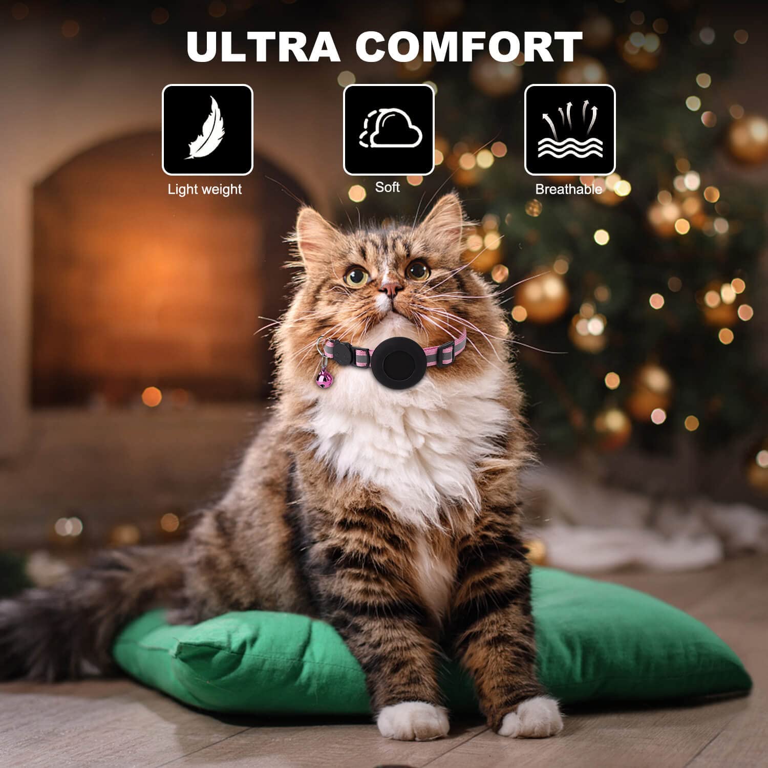 Airtag Cat Collar, FEEYAR Integrated Apple Air Tag Cat