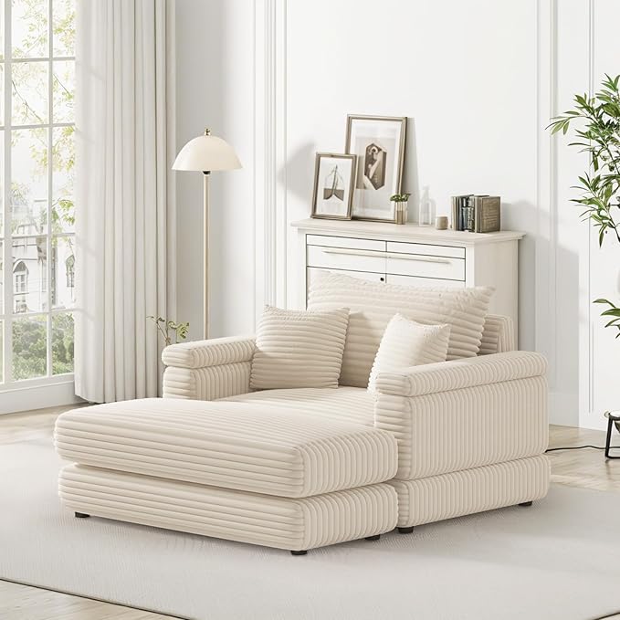Amazon.com: Modern Sectional Couch w/Movable Ottoman for Living Room ...