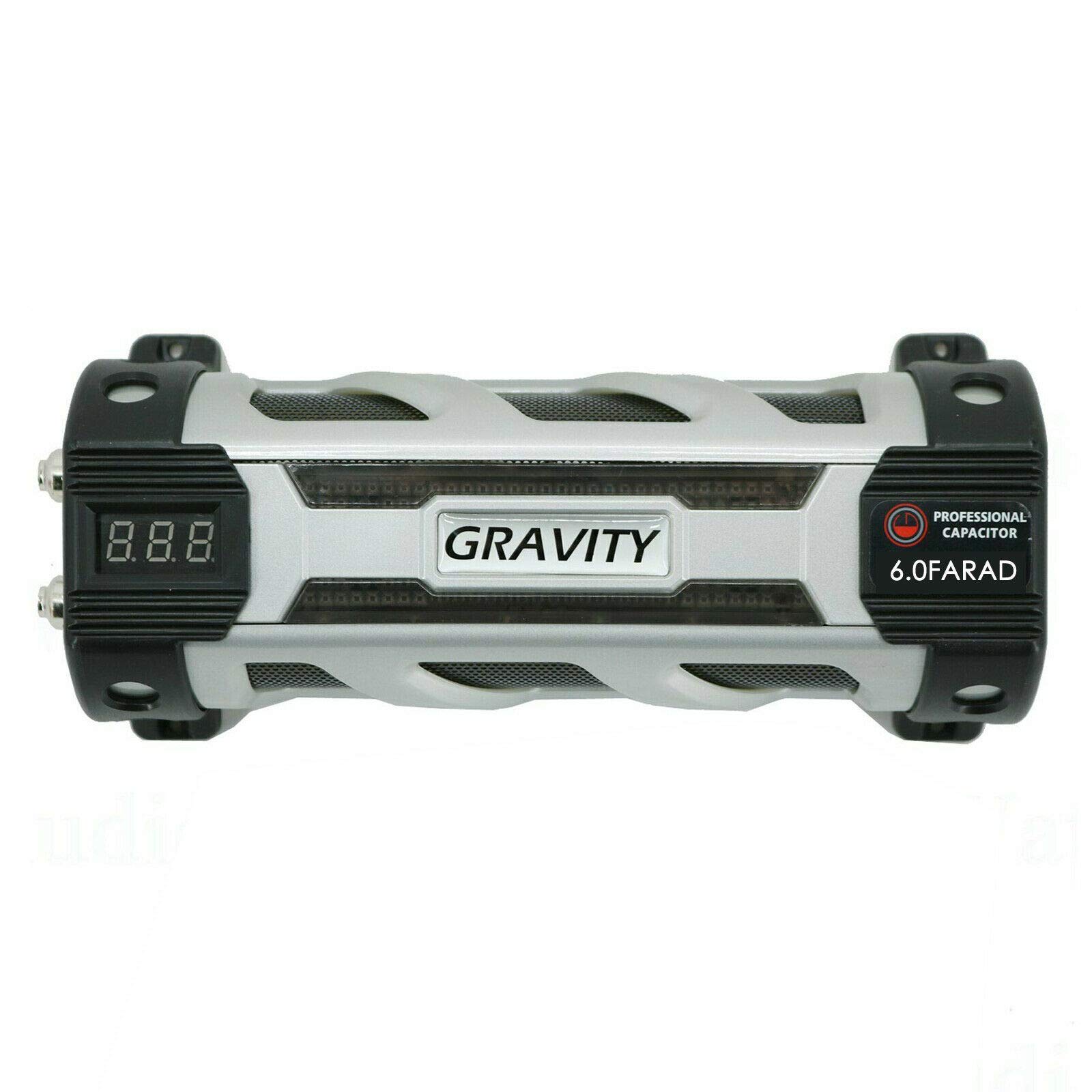 Car Audio Capacitor Gravity GR6.0 6 Farad Capacitor With 0 Gauge Amp ...