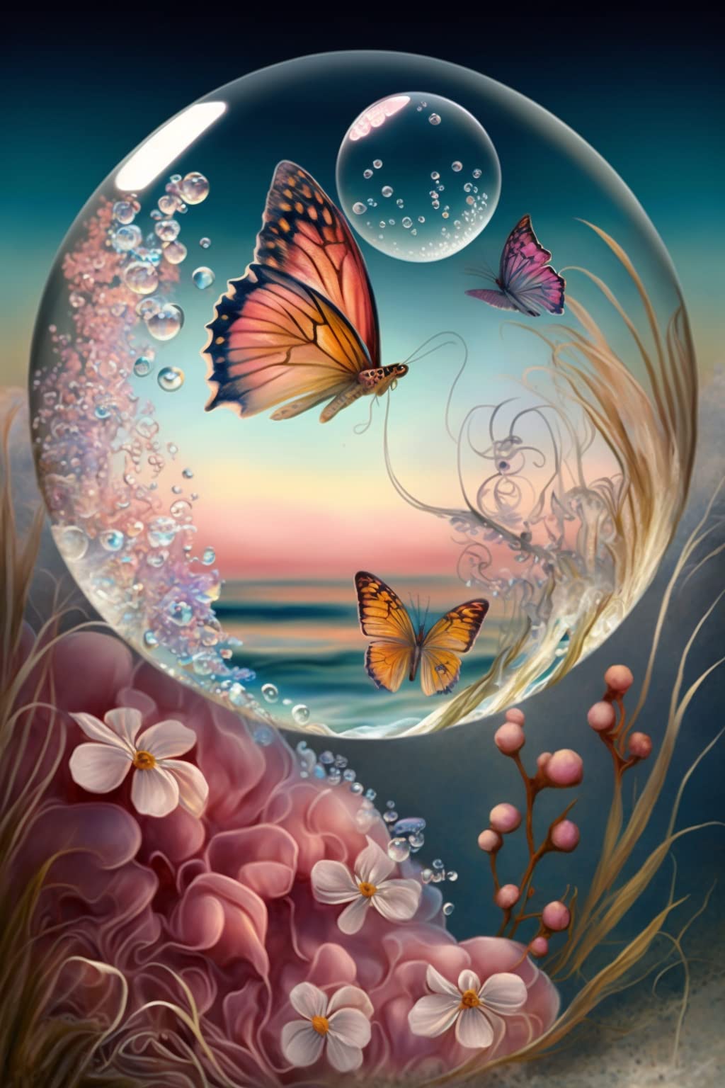 Bubble Butterfly Drawing