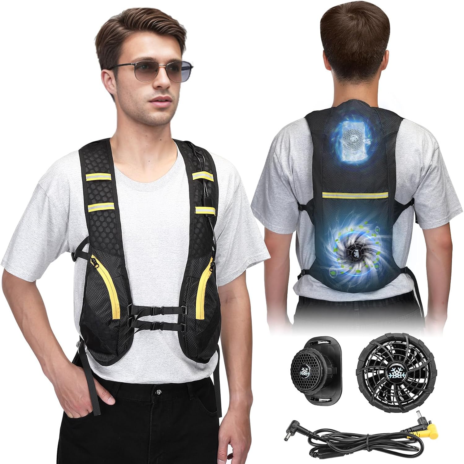 KEMIMOTO Cooling Vest, Ice Cooling Vest for Men Women, Fan Vest with ...