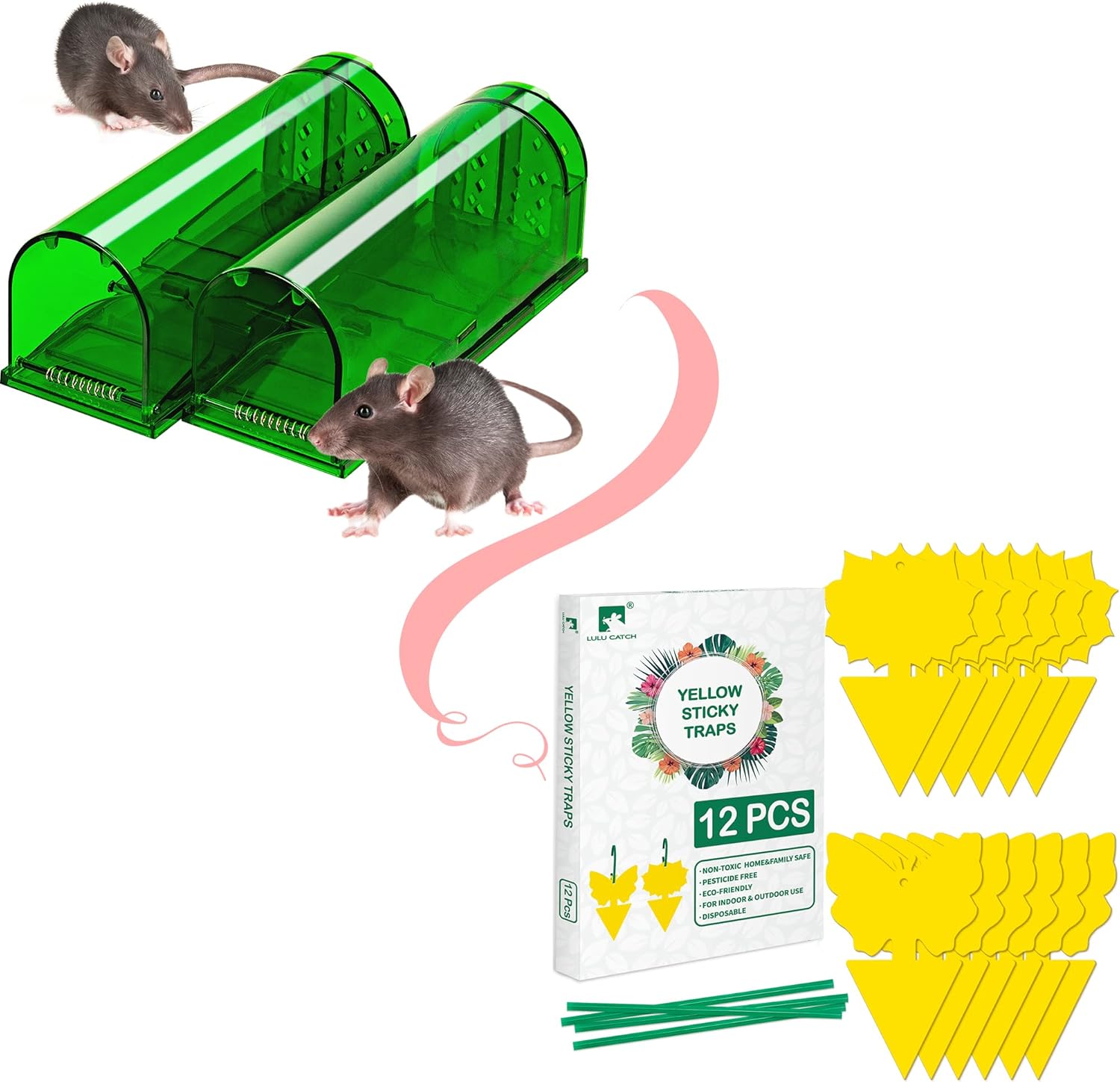 Amazon.com : LULUCATCH Mouse Traps 2 Pack, Humane Mouse Trap with Fruit ...