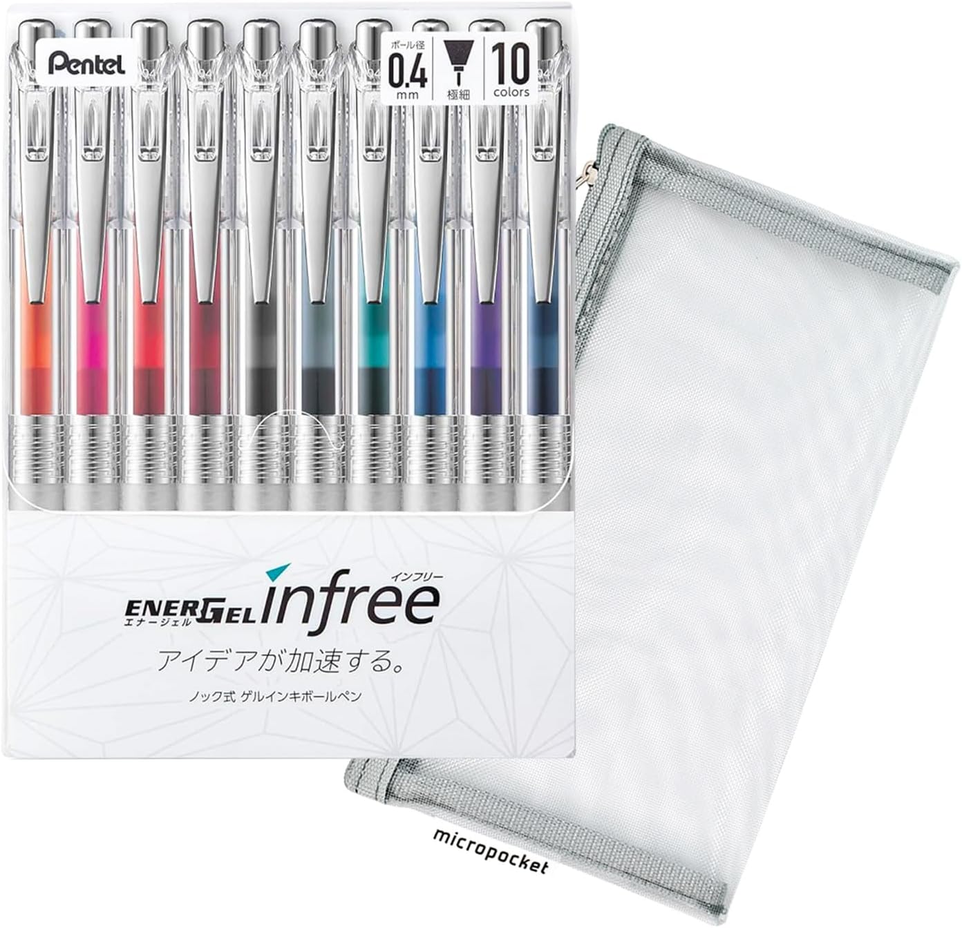 Amazon.com: Gel Ink Ballpoint Pen 0.4mm, Needle Tip 10 colors set with ...