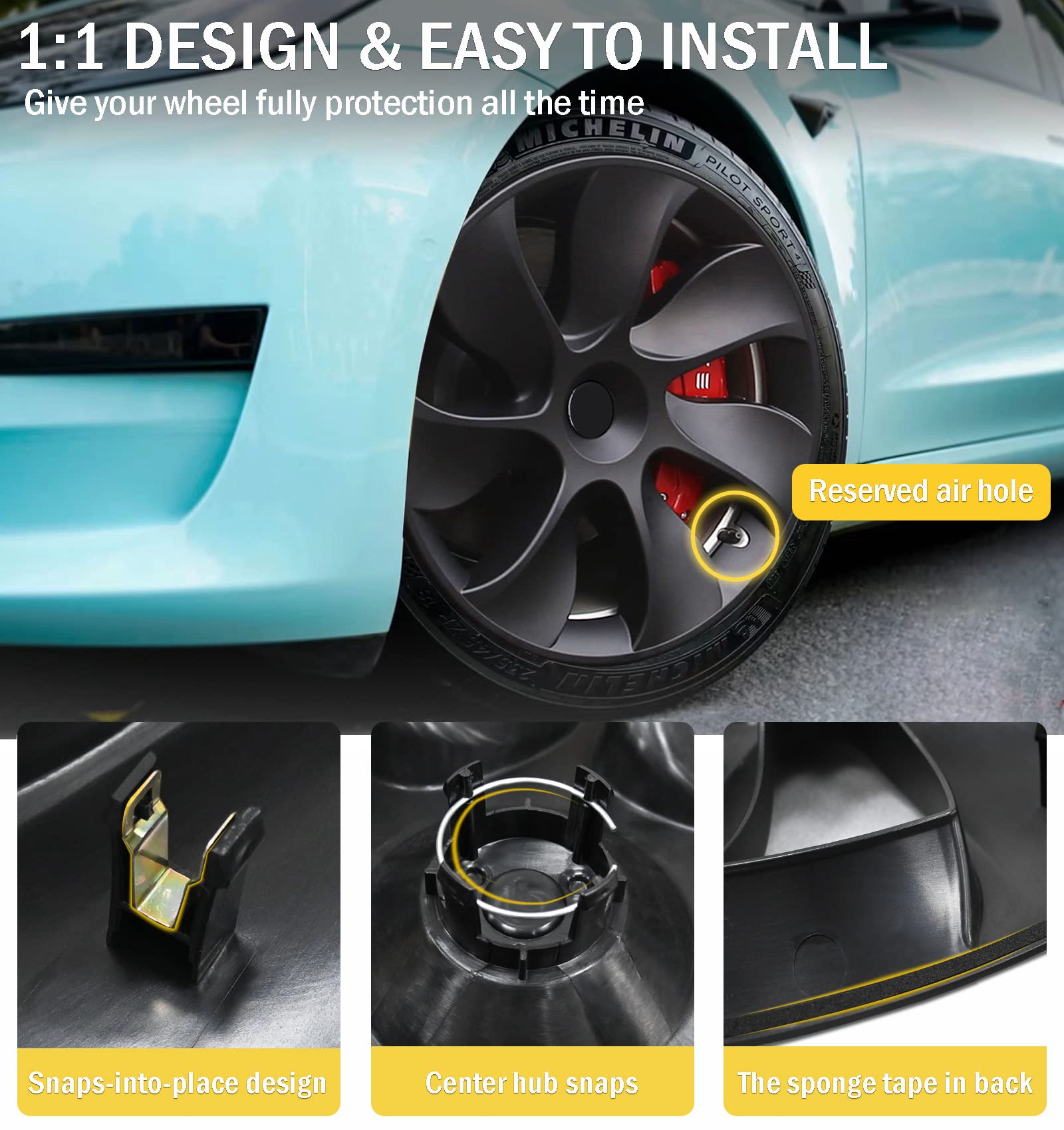 Snapklik.com : For Tesla Model Y Hub Caps - KENPENRI 19 Inch Model Y ...