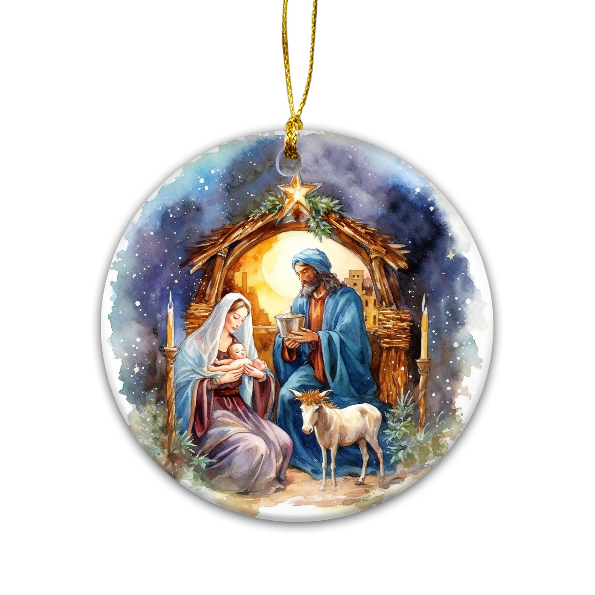 Amazon.com: Nativity Christmas Ornaments 2024, Oh Holy Night Ornament ...
