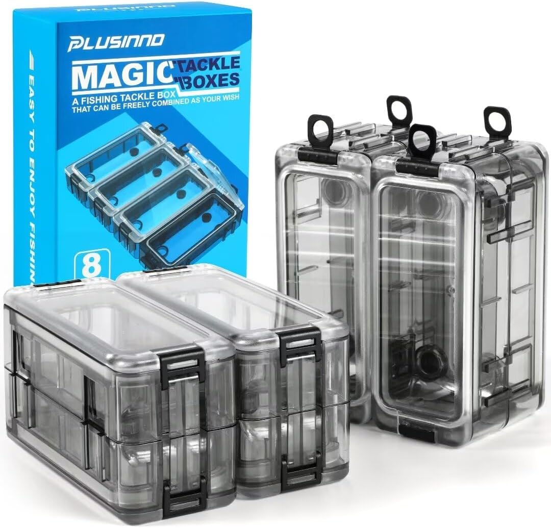 Amazon.com: PLUSINNO Small Fishing Tackle Box Organizer, Freely ...