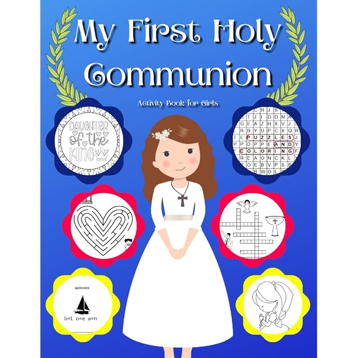 Buy My First Holy Communion Activity Book for Girls - Coloring and ...