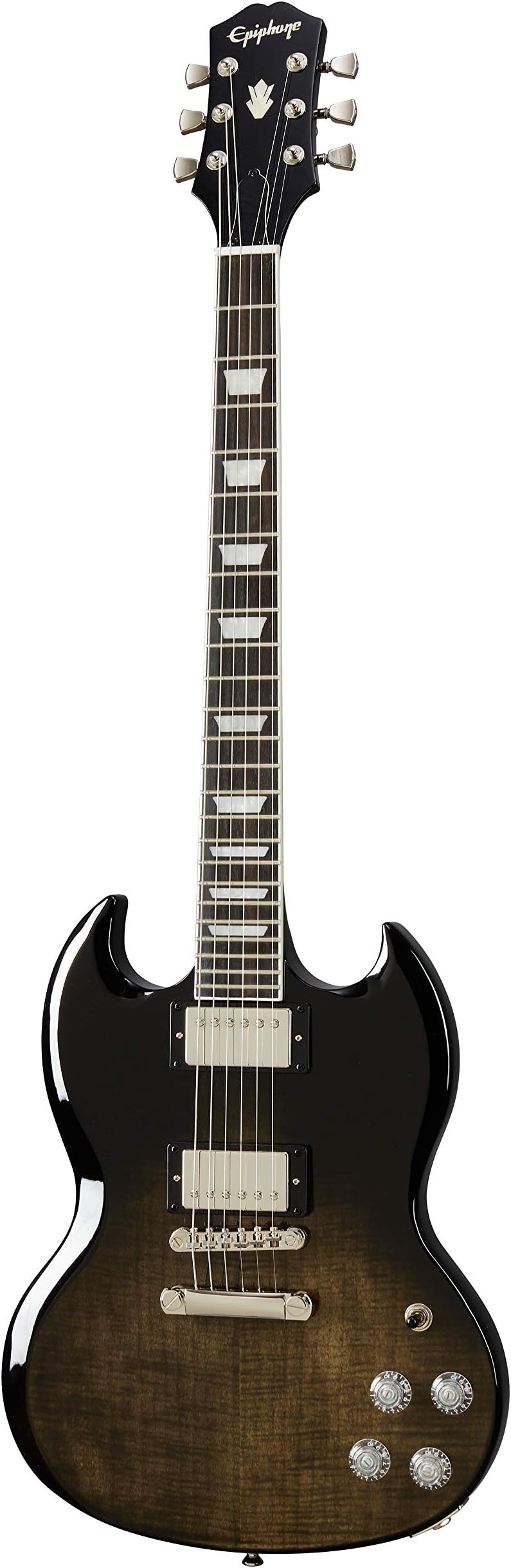 Amazon.com: Epiphone SG Modern Figured Guitar Trans Red : Musical ...