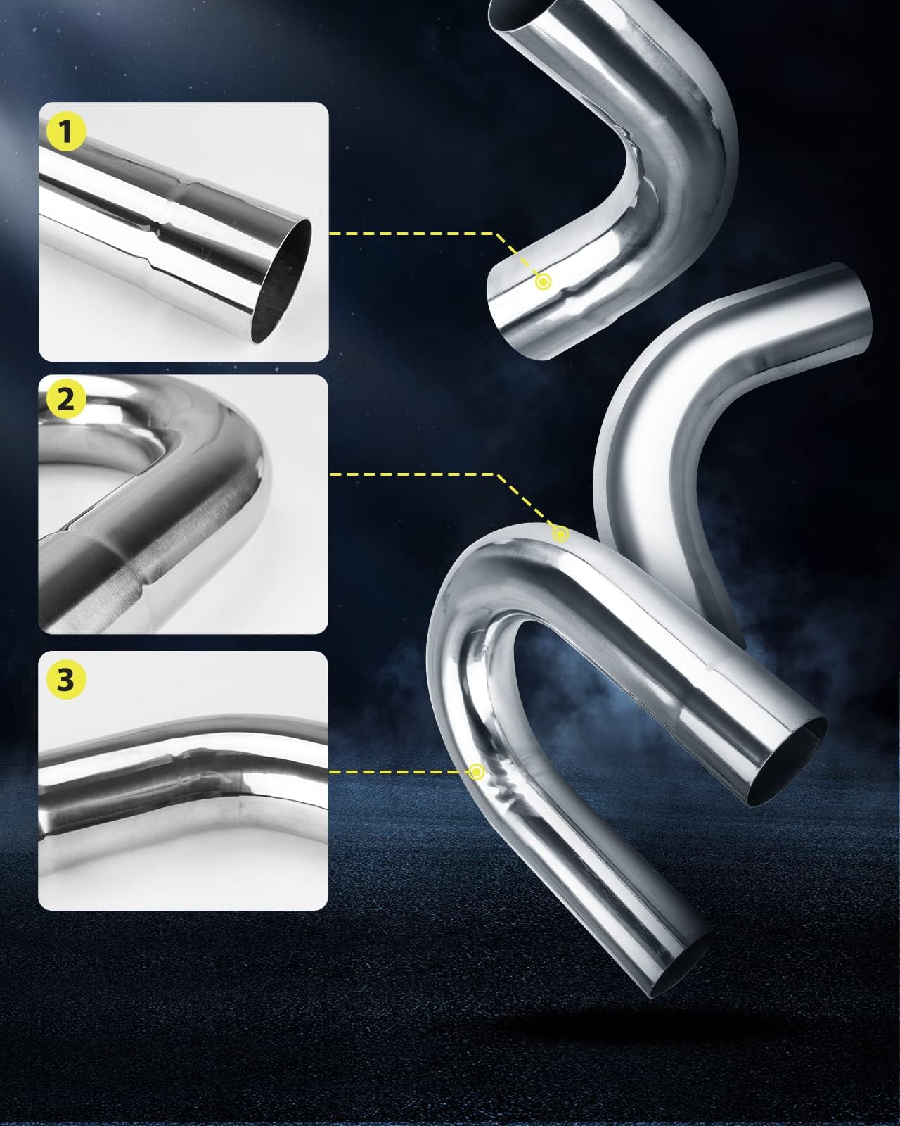 Snapklik.com : 3" Exhaust Tubing Pipe Kit,DIY Custom Exhaust Pipe Kit ...