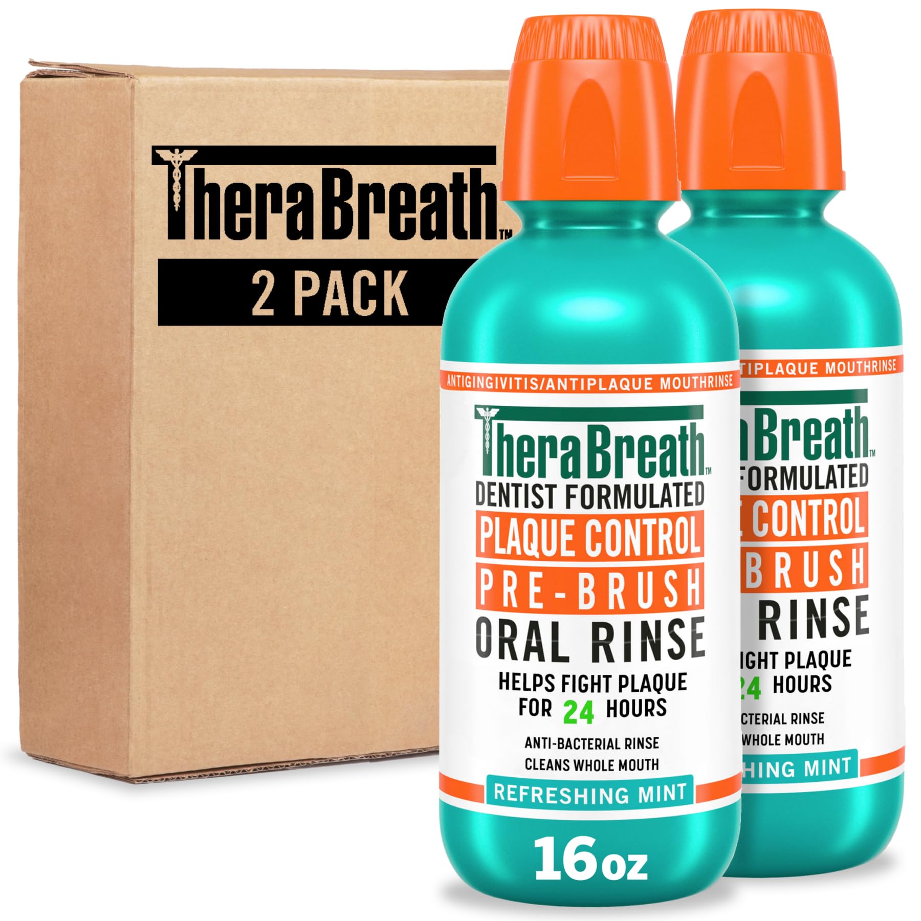 Amazon.com : TheraBreath Plaque Control Pre-Brush Oral Rinse ...