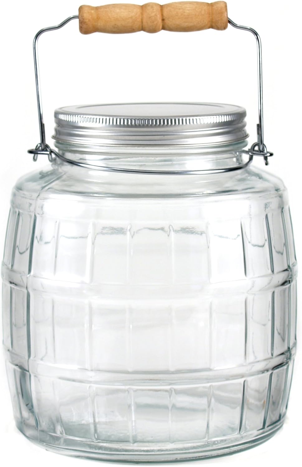 Amazon.com: Anchor Hocking 1 Gallon Brushed Aluminum Lid Barrel Jar ...