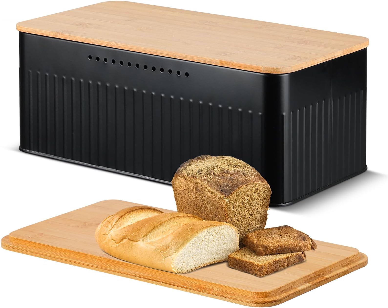 Amazon.com: Dolwis Bread Bin Bread Box with Bamboo Lid, Bread Storage ...