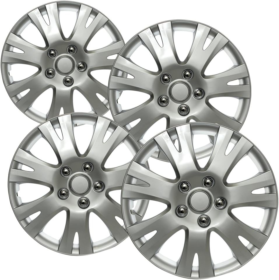 Amazon.com: Hubcaps.com - Premium Quality 16 inch Silver Hubcaps fits ...