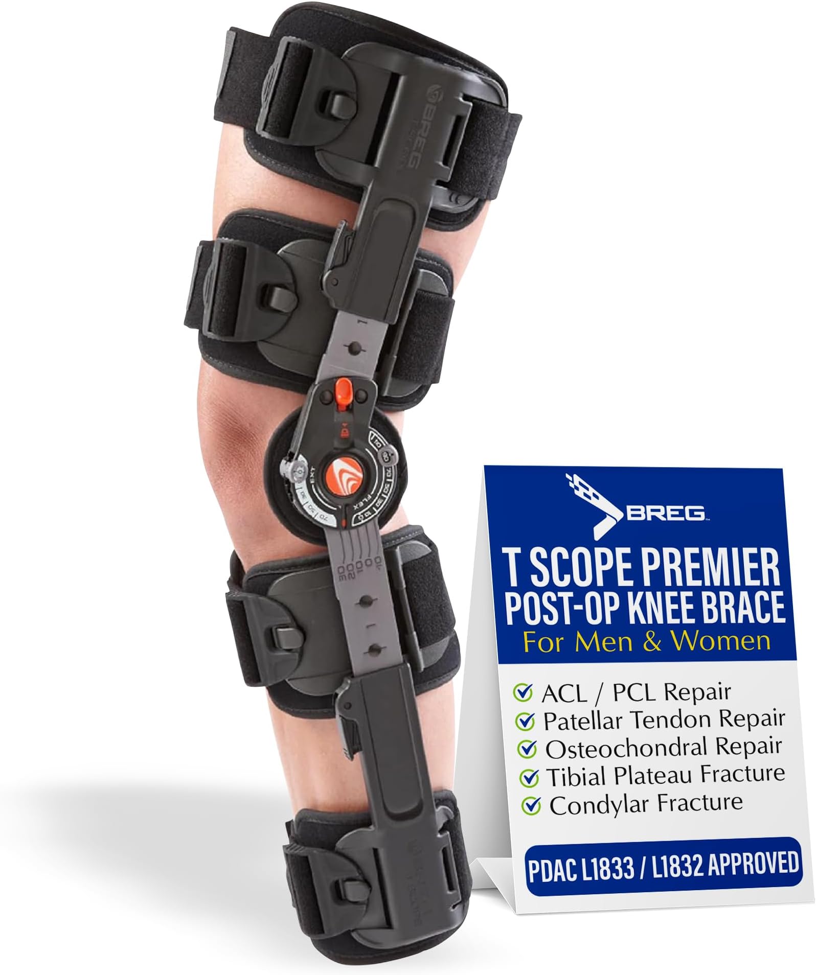 Amazon.com: Breg Recover Knee Brace, Short, Airmesh, Open Back ...