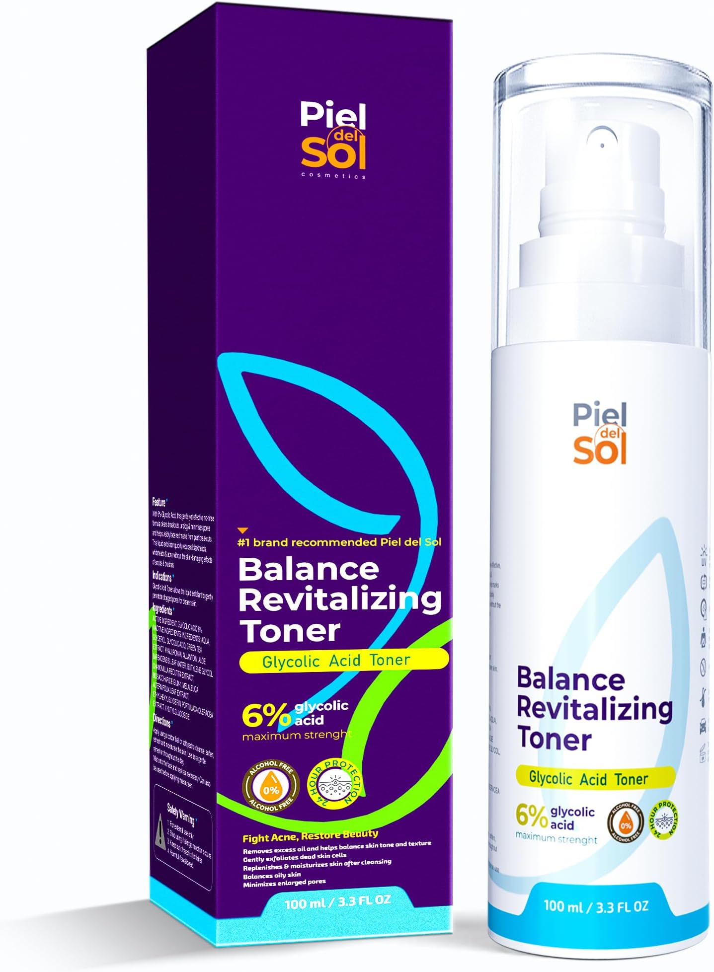 Amazon.com: Piel del Sol Alcohol-Free Facial Toner for Exfoliation ...