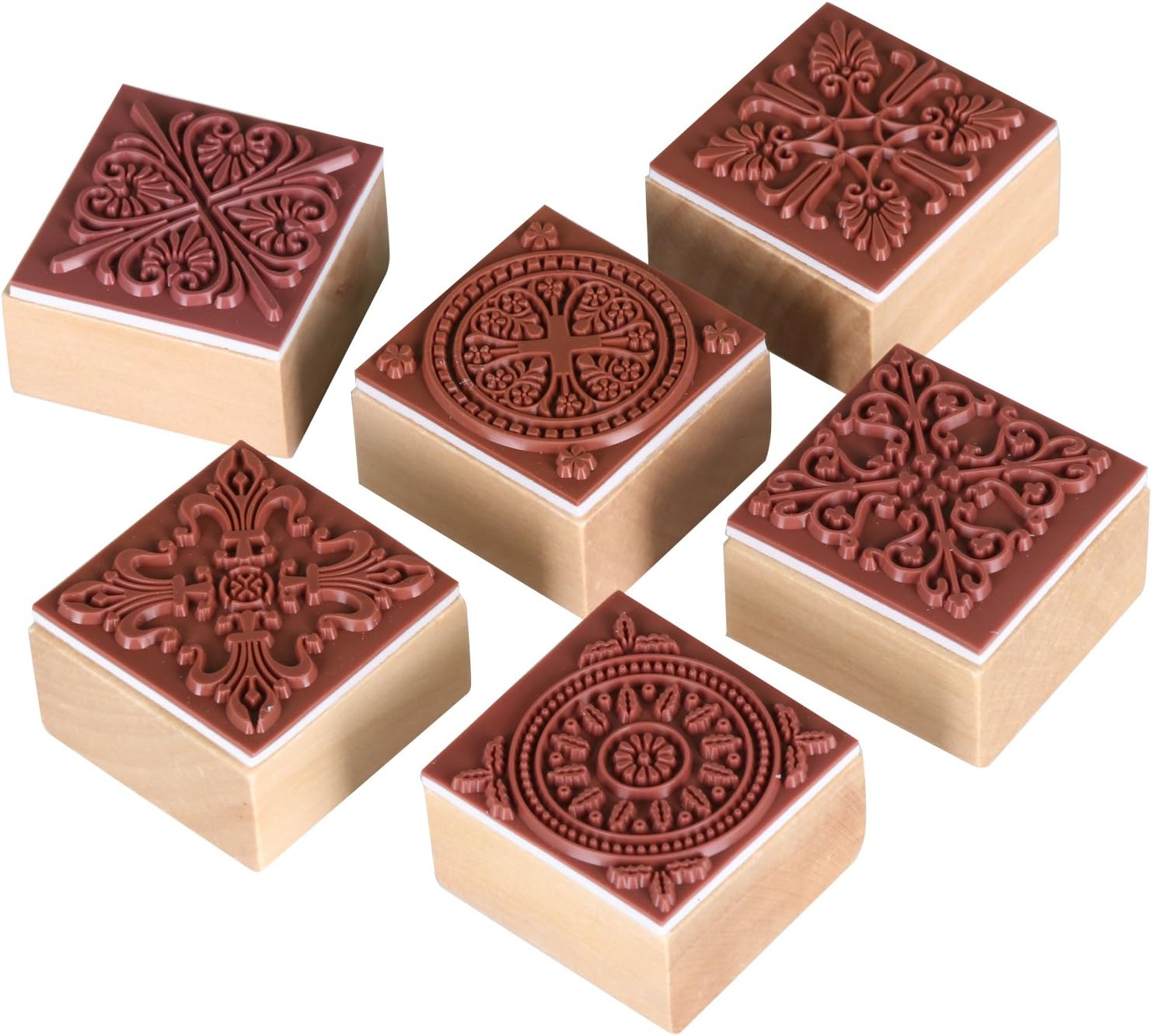 Mehndi Print Blocks Stylish Border Pattern Wooden Stamps (Set of 10 ...