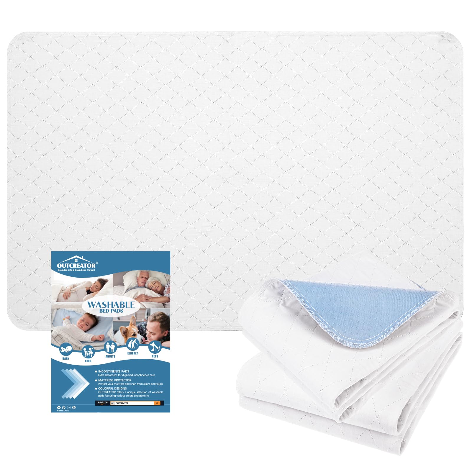 Amazon.com: OUTCREATOR® 2Pack Bed Pads for Incontinence Mattress ...
