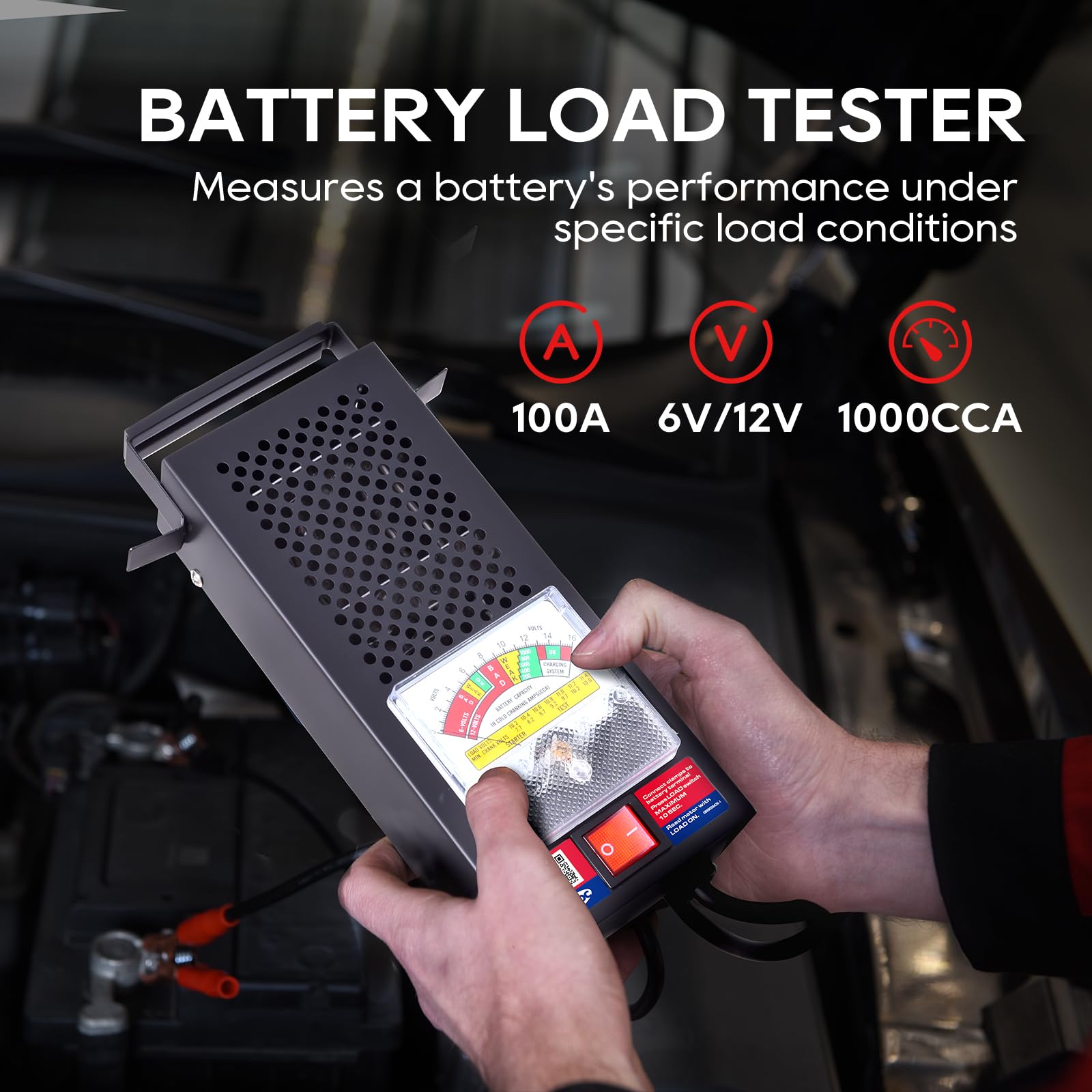 Snapklik.com : Car Battery Tester, 6V/12V, Battery Load Tester 100-1000 ...