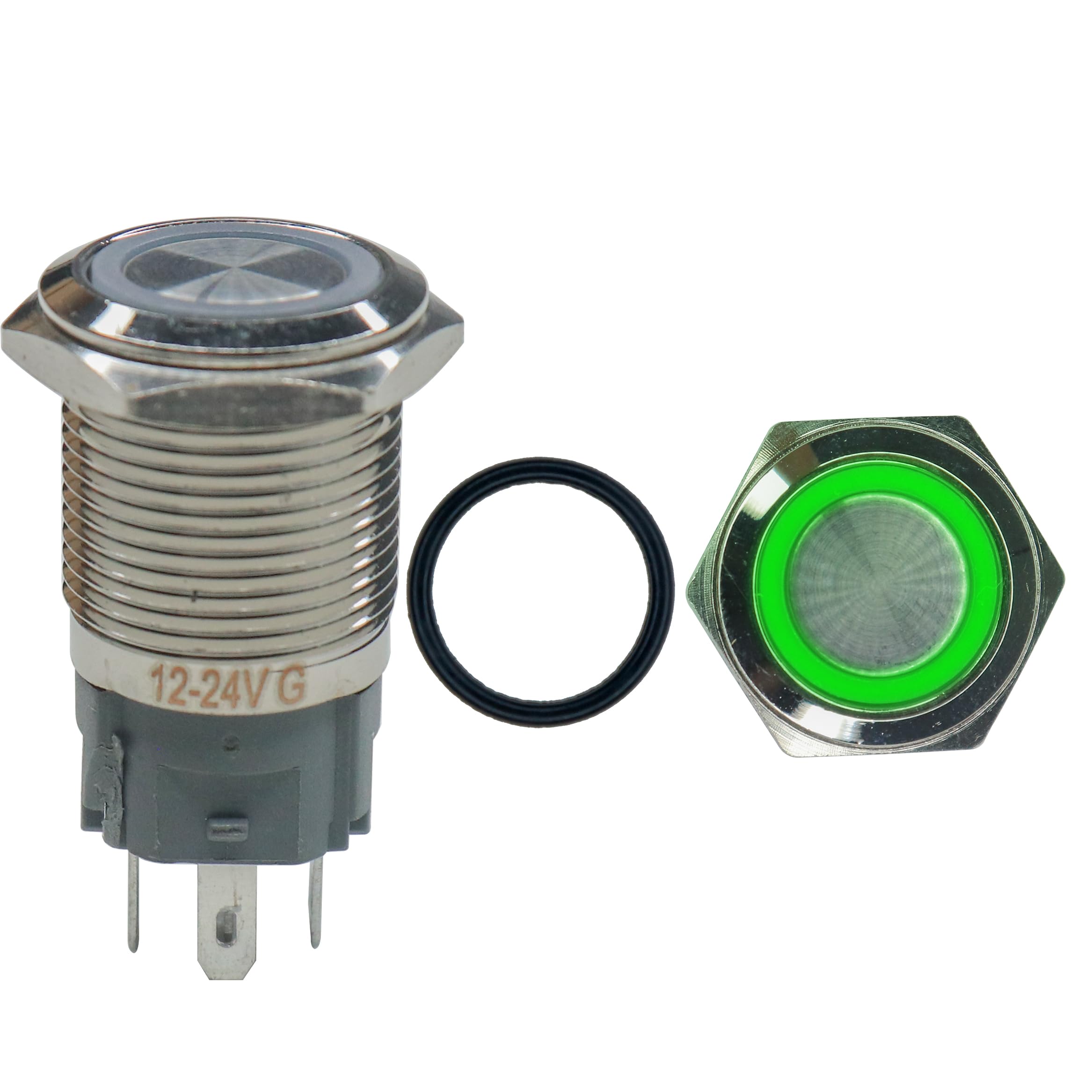 Electronic Spices 16 mm 12-24V Ring Light Horn Types Push Button Metal ...