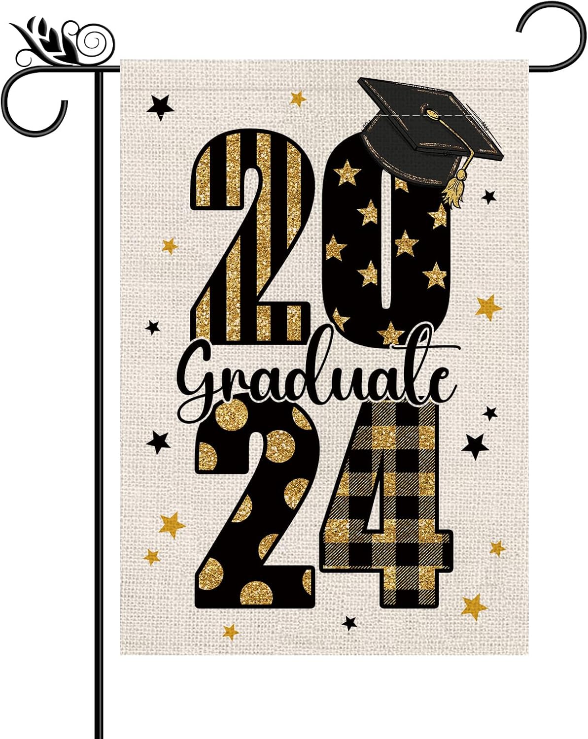 Amazon.com : Congrats Grad 2024 Garden Flag Graduation Double Sided ...