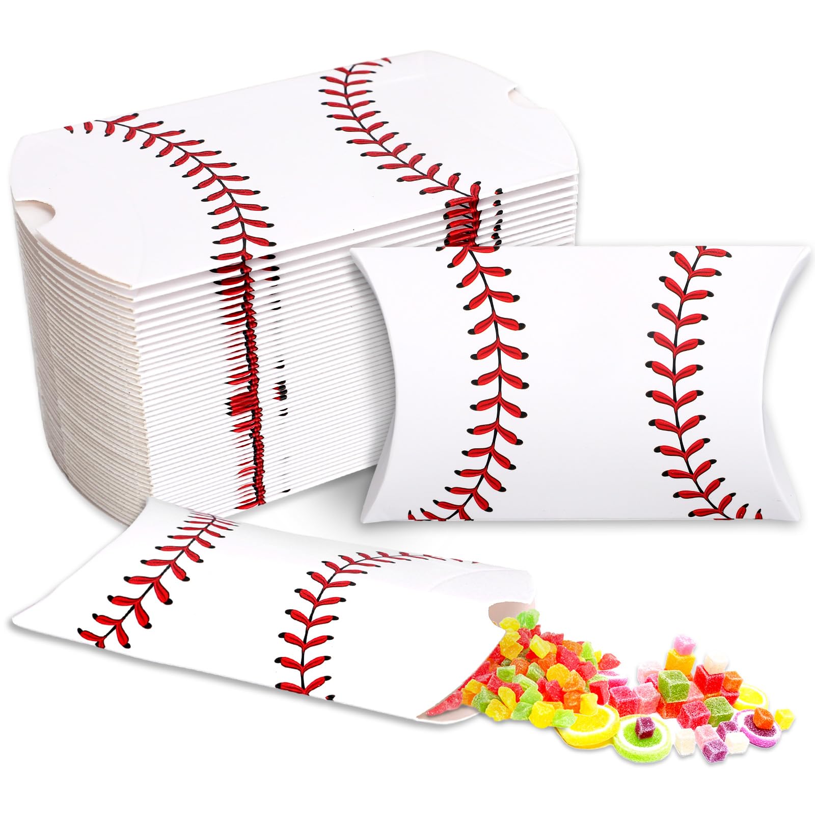 Amazon.com: Whaline 50Pcs Baseball Party Treat Boxes Sports Theme ...