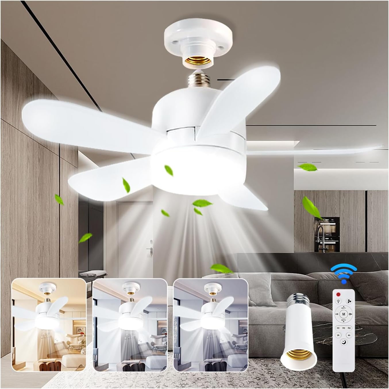 Amazon.com: Generic Socket Fan Lights 16 Inch, Ceiling Fans with Lights ...