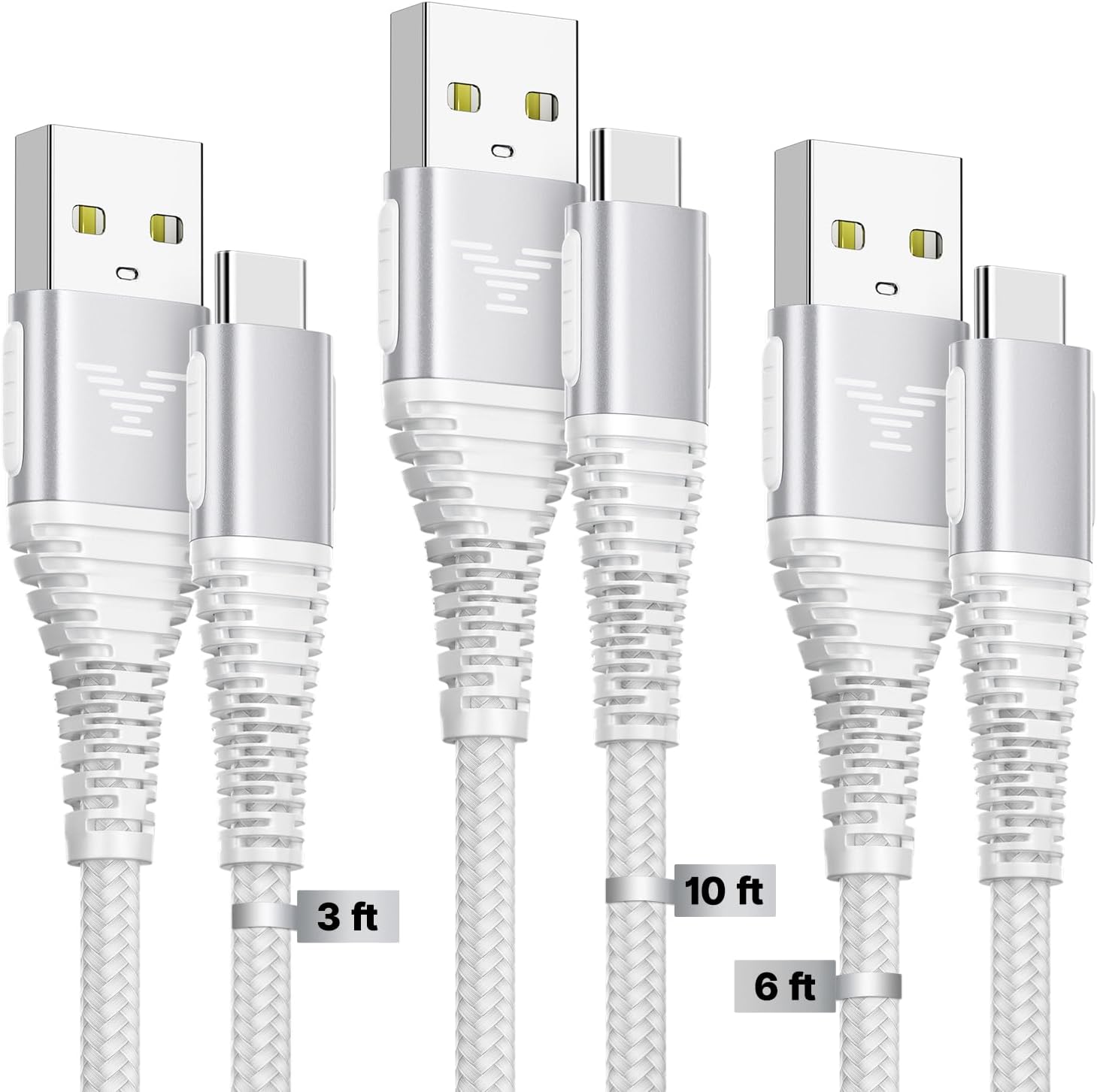 Amazon.com: USB Type C Charger Fast Charging Cable 3/6/10Ft 3.1A USBC ...