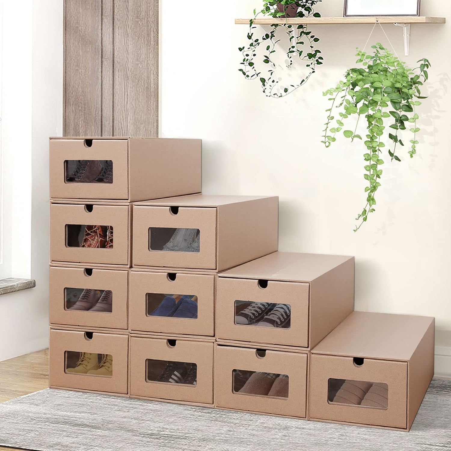 Youyijia 20PCS Shoe Storage Boxes 33.5 * 23 * 13cm Cardboard Shoe ...