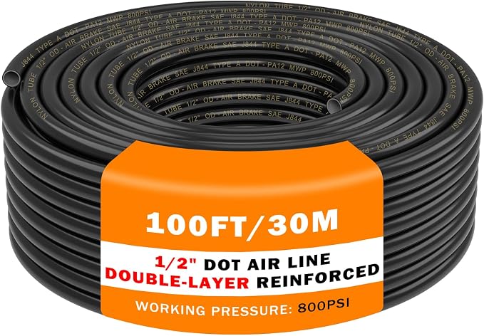 Amazon.com: CheeMuii 100 FT 1/2" Double Layer DOT Air Line Premium PA12 ...