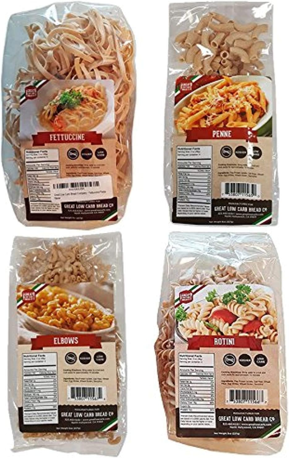 Amazon.com : 4 Pack Assortment Low Carb Pasta, Fettuccine, Rotini ...