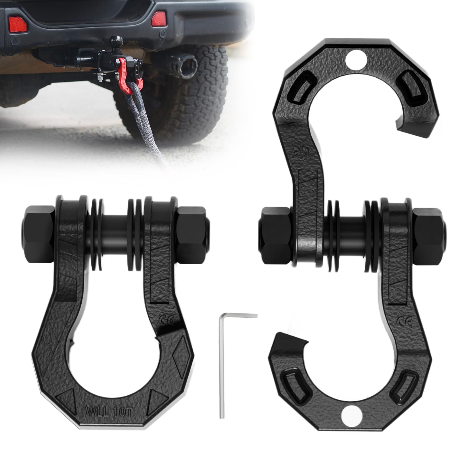 Snapklik.com : AMBULL 3/4" D Ring Separate Shackles, 52,910lbs Break ...