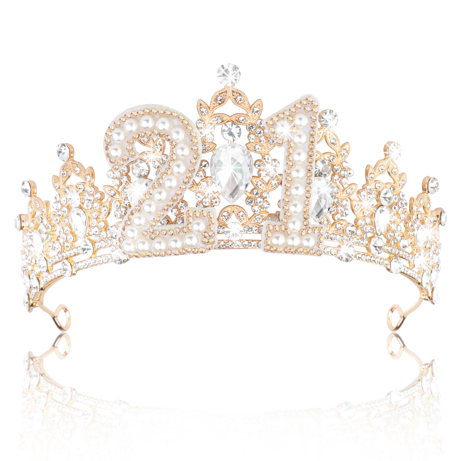 Amazon.com: JUSTOTRY 21st Birthday Crown Headband - 21st Birthday ...