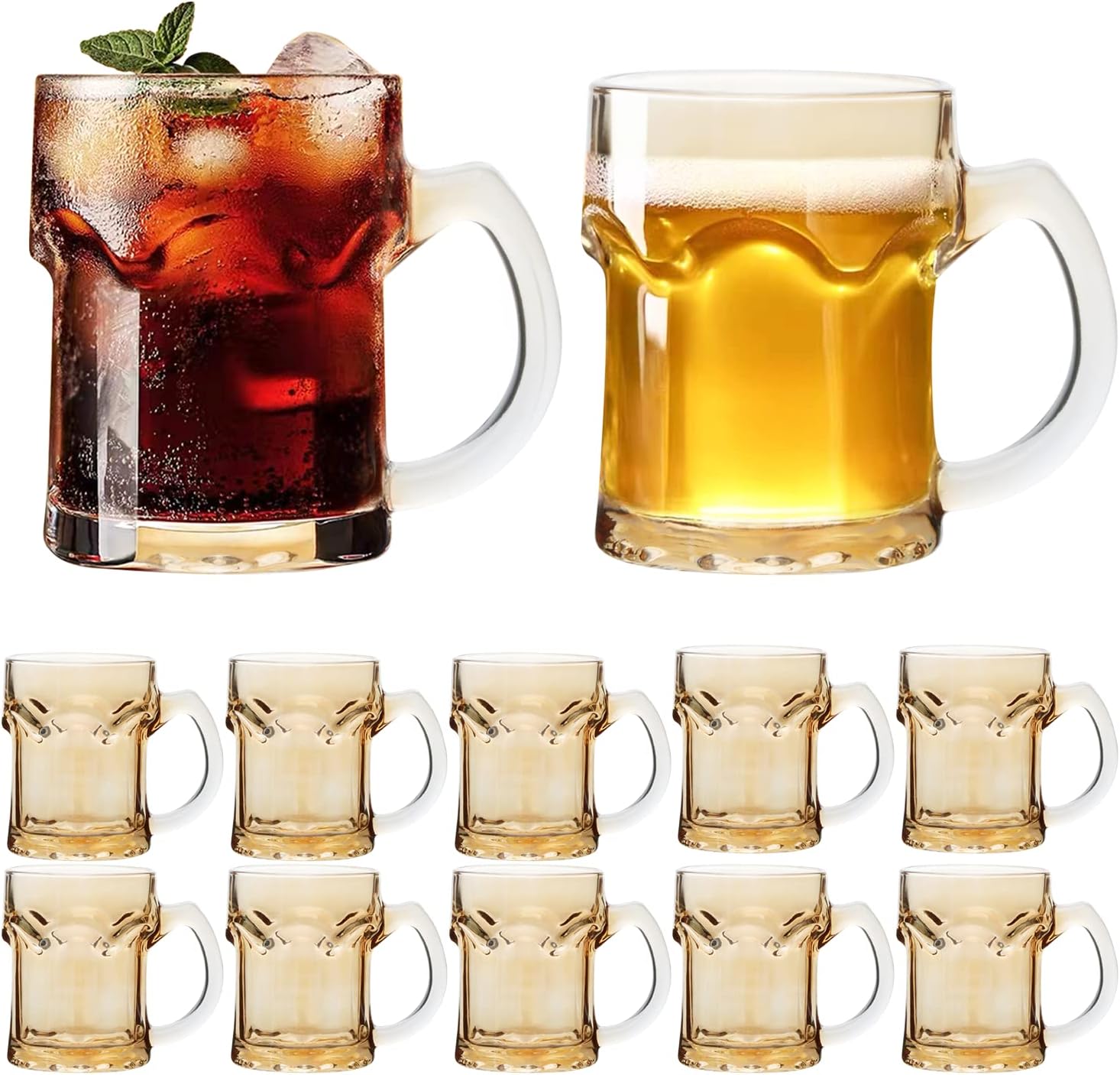 Amazon.com: QAPPDA Glass Mugs Set of 12,Amber Drinking Glasses with ...