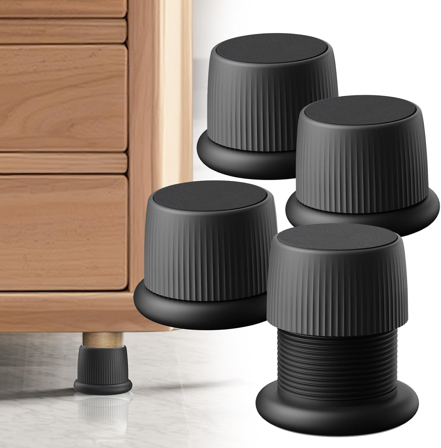 Amazon.com: WISFISSH 1.6-2.6 Inch Adjustable Bed Risers, Durable ABS ...