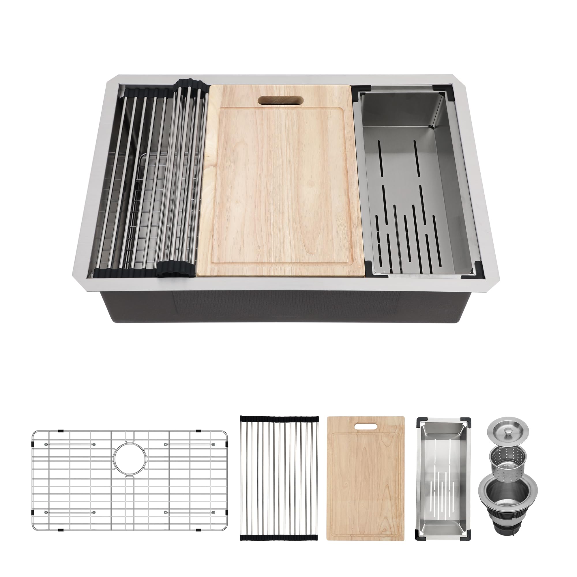 27 Inch Undermount Kitchen Sink -GhomeG 27×19 inch Undermount Single ...