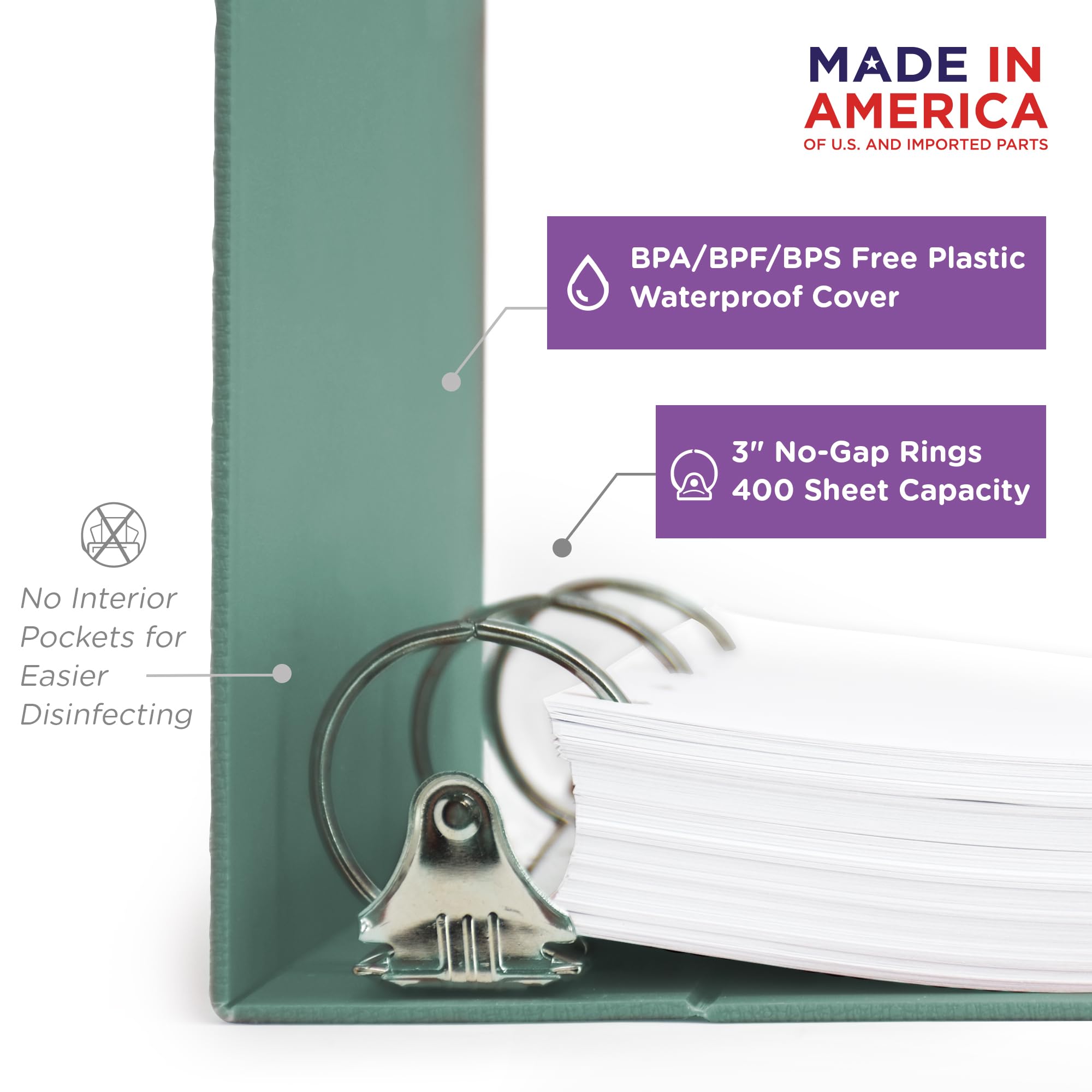 Snapklik.com : Carstens 3-Inch Heavy Duty 3-Ring Binder - Side Opening ...