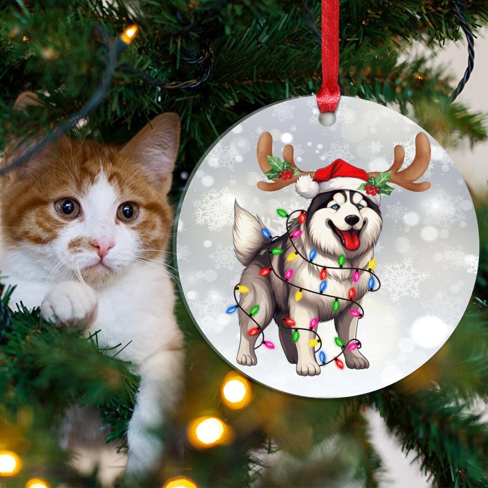 Siberian Husky Christmas Ornament Little Drummer Siberian Husky
