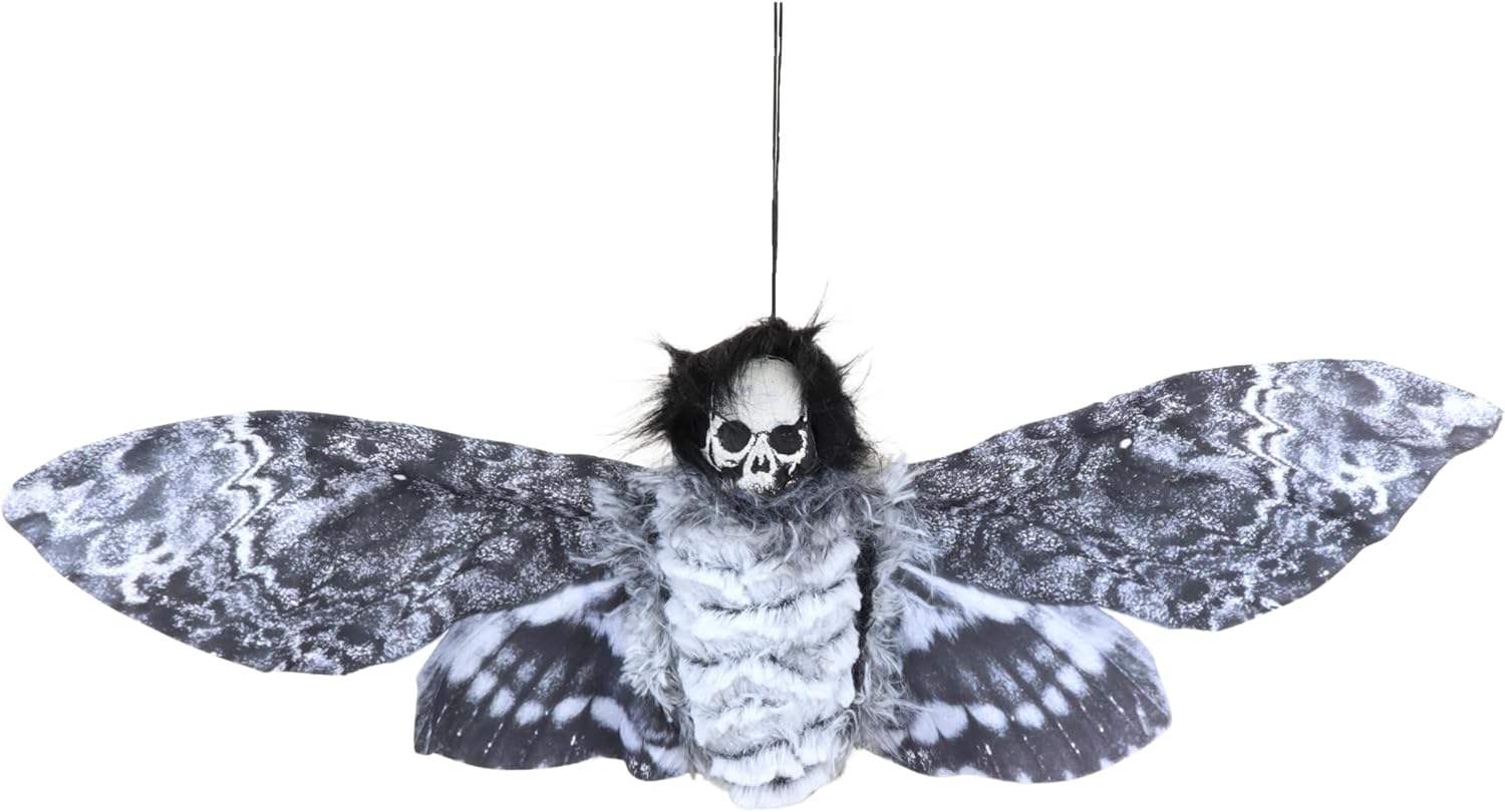 Amazon.com: Needzo Scary Halloween Decor, Creepy Skeleton Moth Outdoor ...