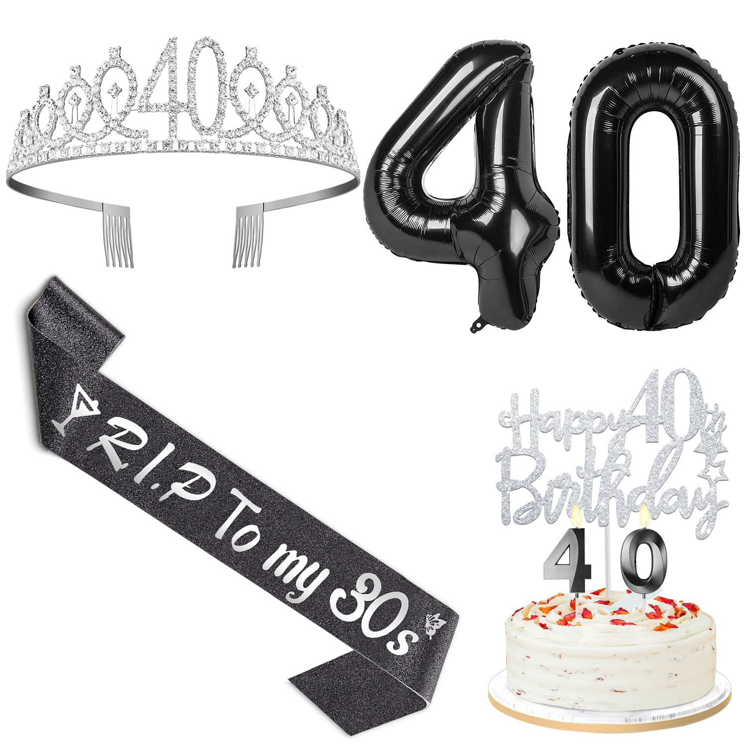 Amazon.com: RIP to My 30s Birthday Decorations with 40th Birthday Crown ...