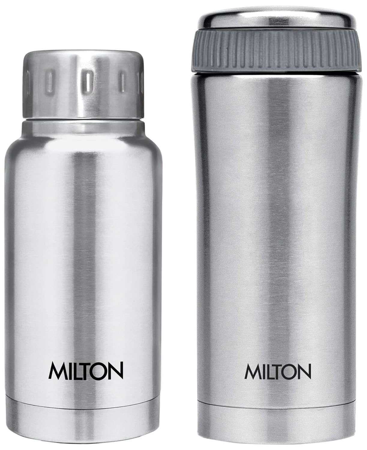 Milton Thermosteel Optima 420 Stainless Steel Flask, 420ml, Steel ...