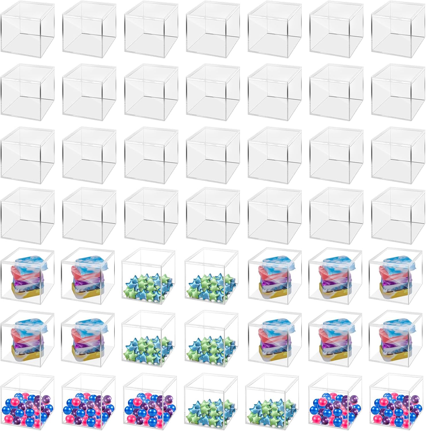 Amazon.com: Hldgras 36Pack 3x3x3 Inches Acrylic Containers Clear Box ...