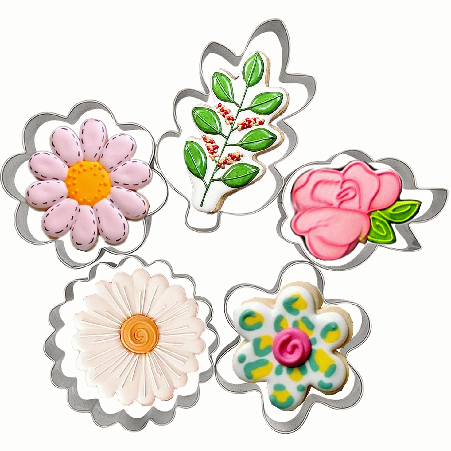 Snapklik.com : Spring Flowers Cookie Cutters, Sunflower Dasiy Rose ...