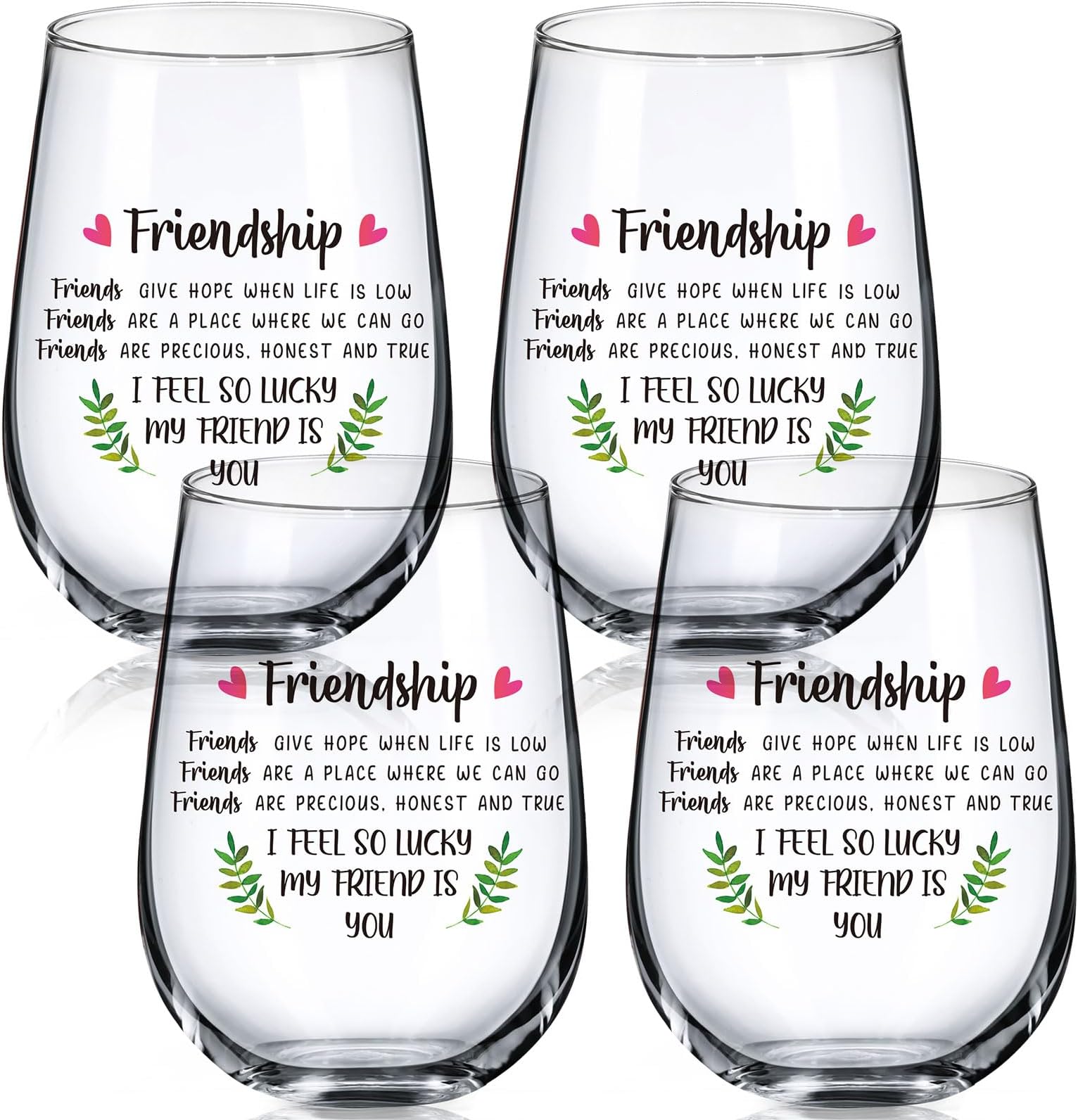 Amazon.com | Friends TV Show Iconic Quotes Stemless Wine Glasses, Set ...