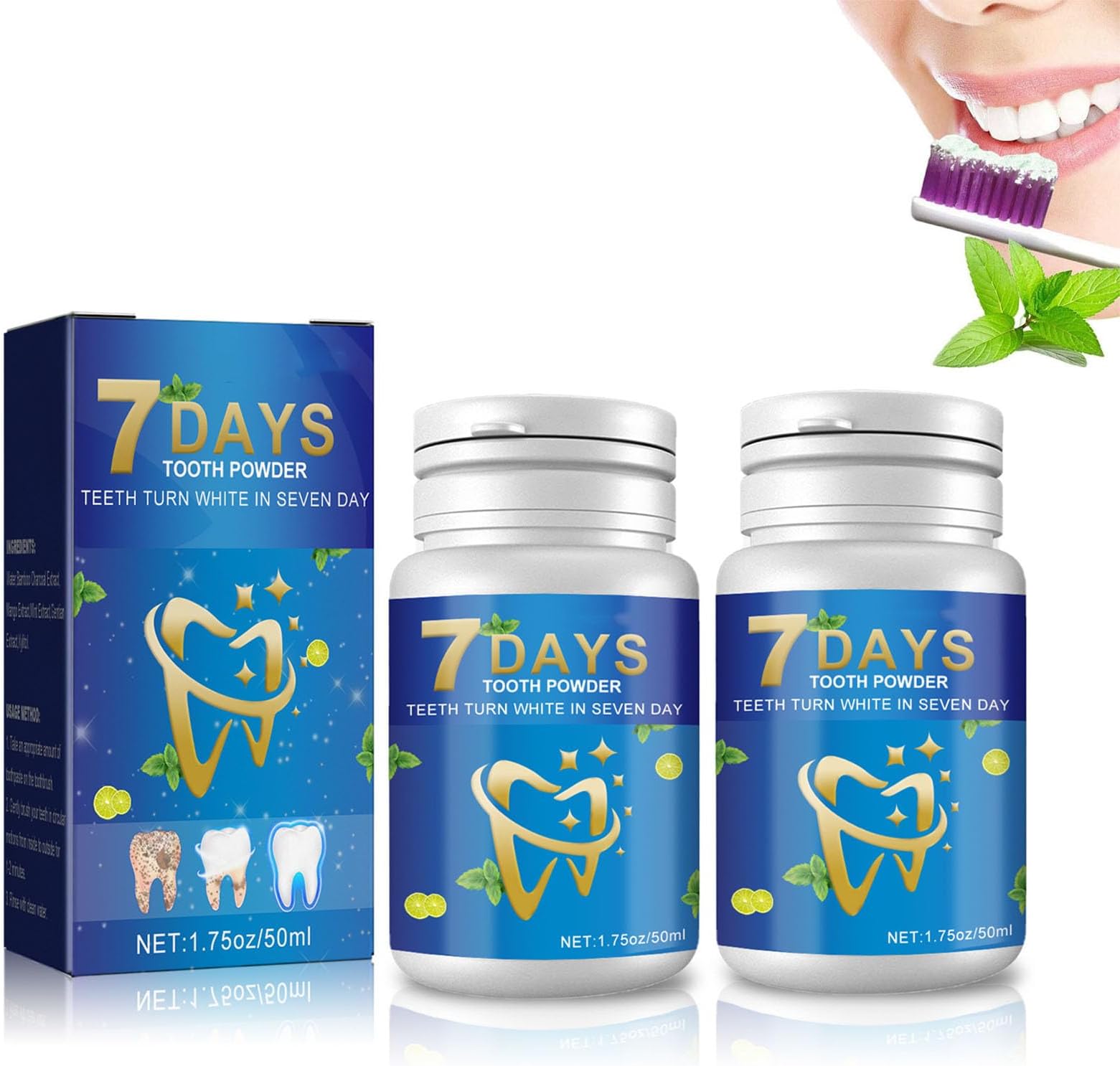 Amazon.com : 7 Days Tooth Cleaning Powder,50ml Teeth Whitening Powder,7 ...