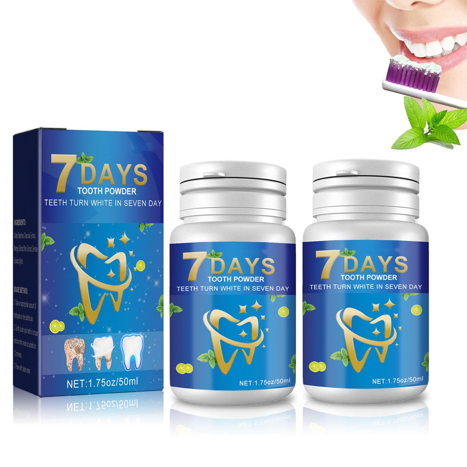 Amazon.com : 7 Days Tooth Cleaning Powder,50ml Teeth Whitening Powder,7 ...