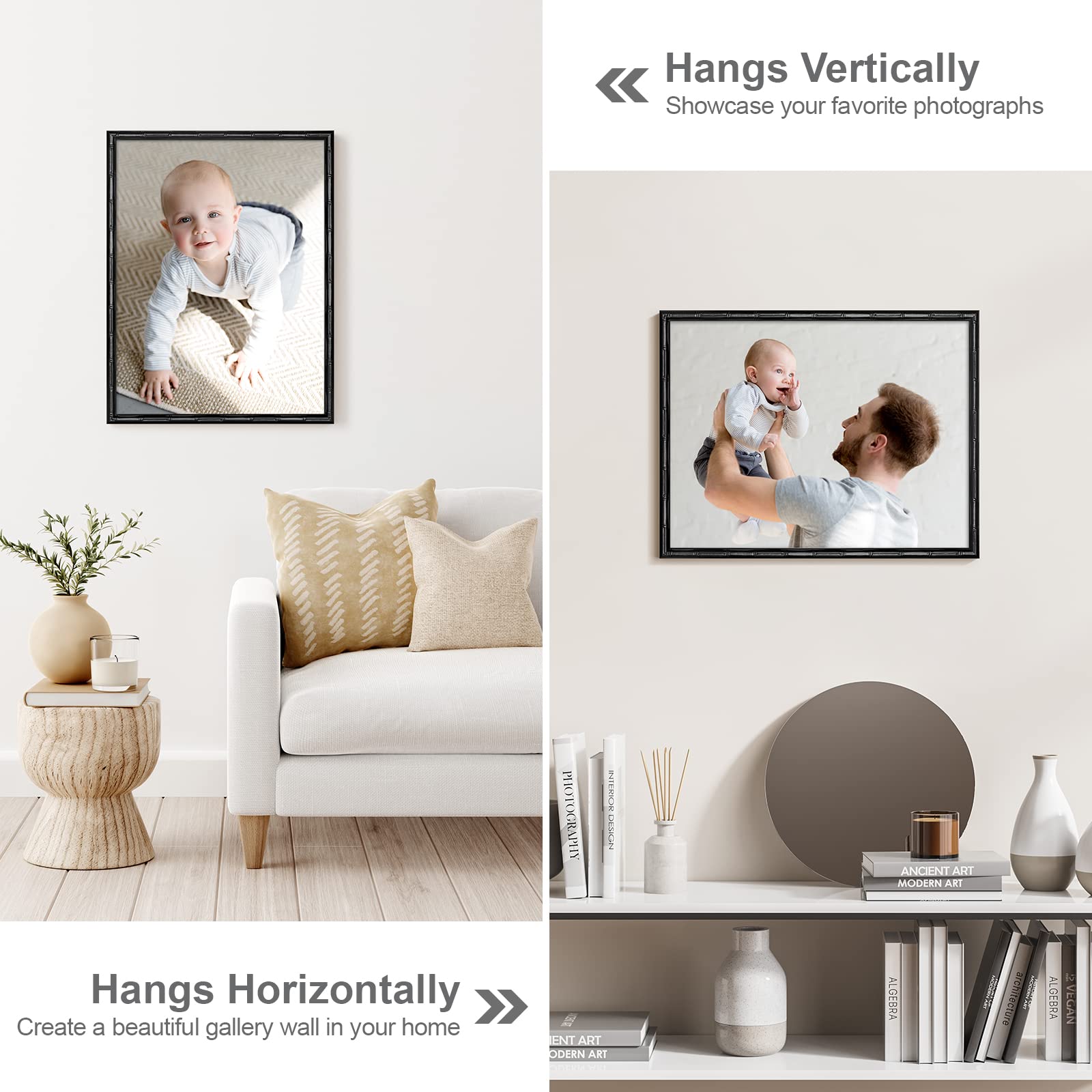 Snapklik.com : 18x24 Picture Frame, Black Poster Frame, Bamboo Design ...