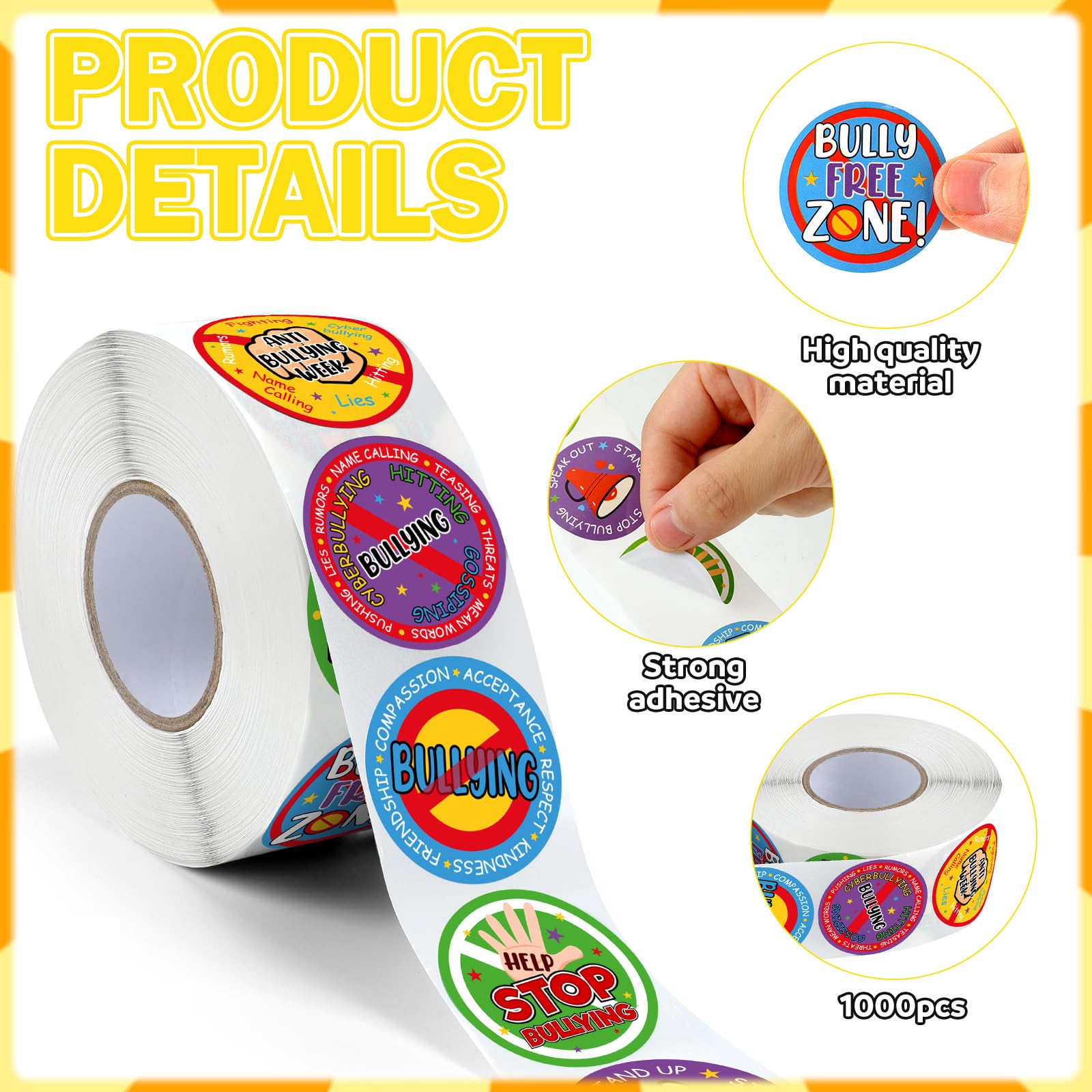 Snapklik.com : 1000 Pcs Round Anti Bullying Stickers Anti Bullying ...