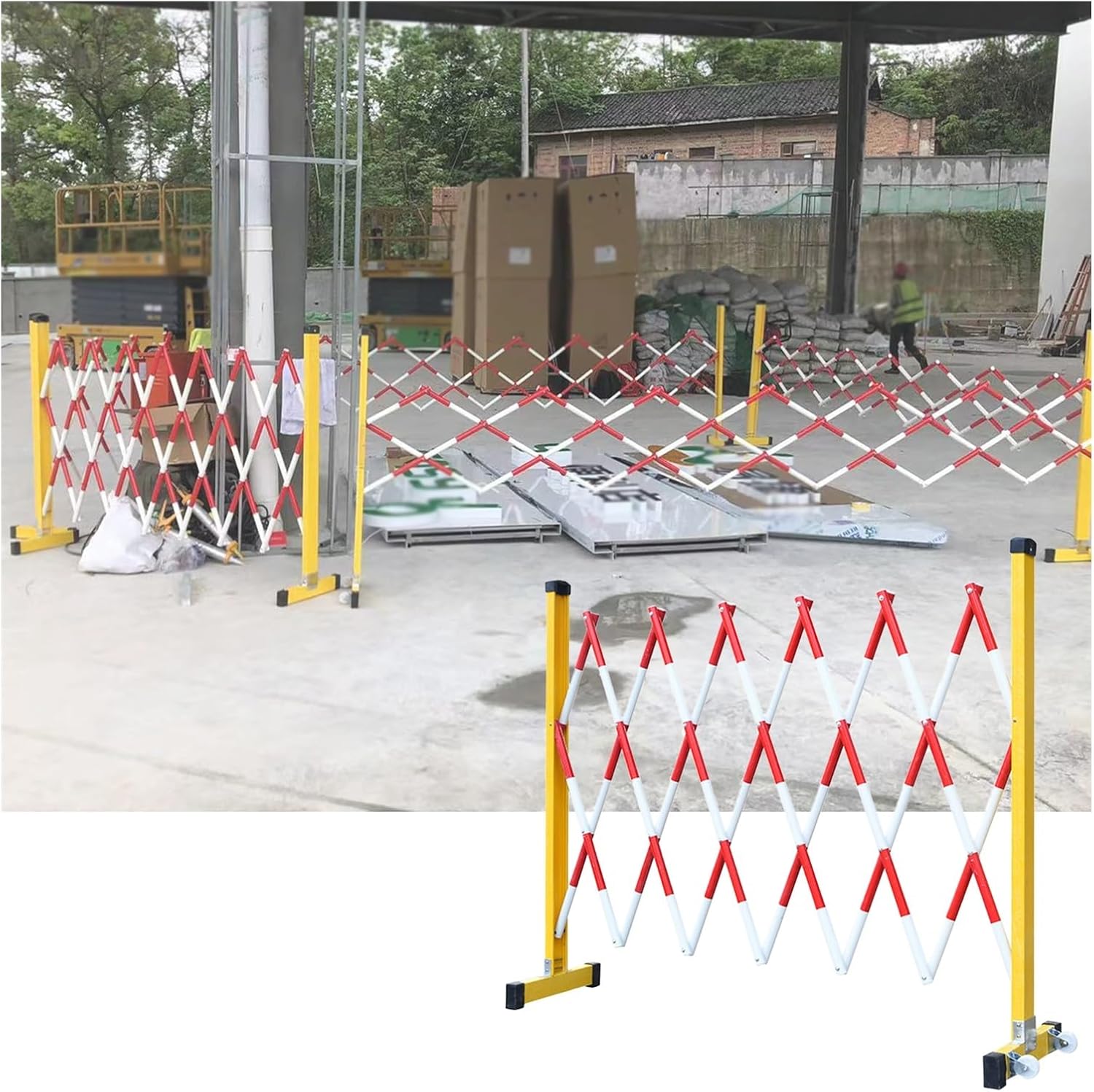 PFCDZDU Expandable Mobile Barricade, Outdoor Folding Portable Parking ...