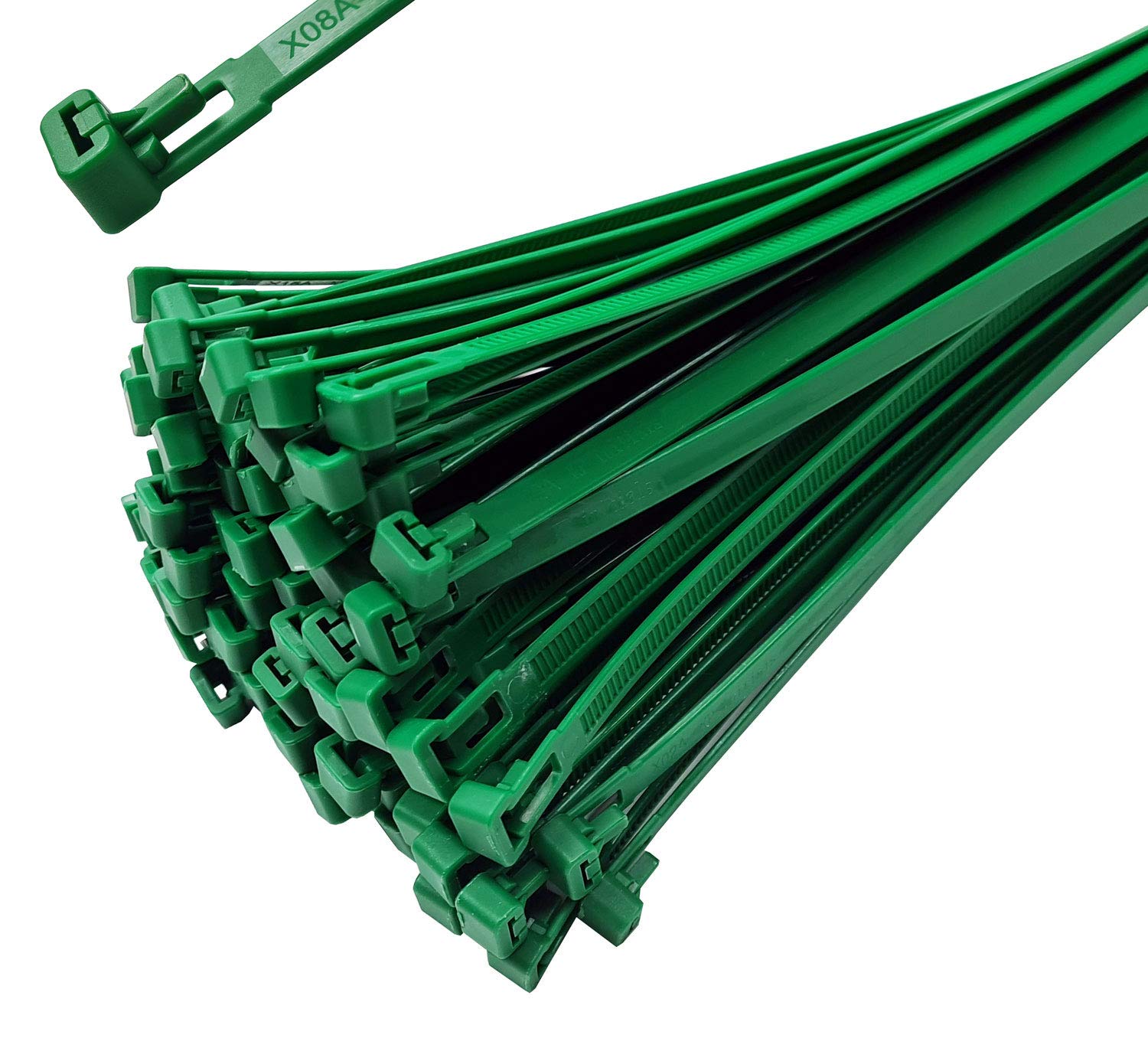 10 Stück Kabelbinder wiederverschließbar 540mm x 7,6mm grün ...