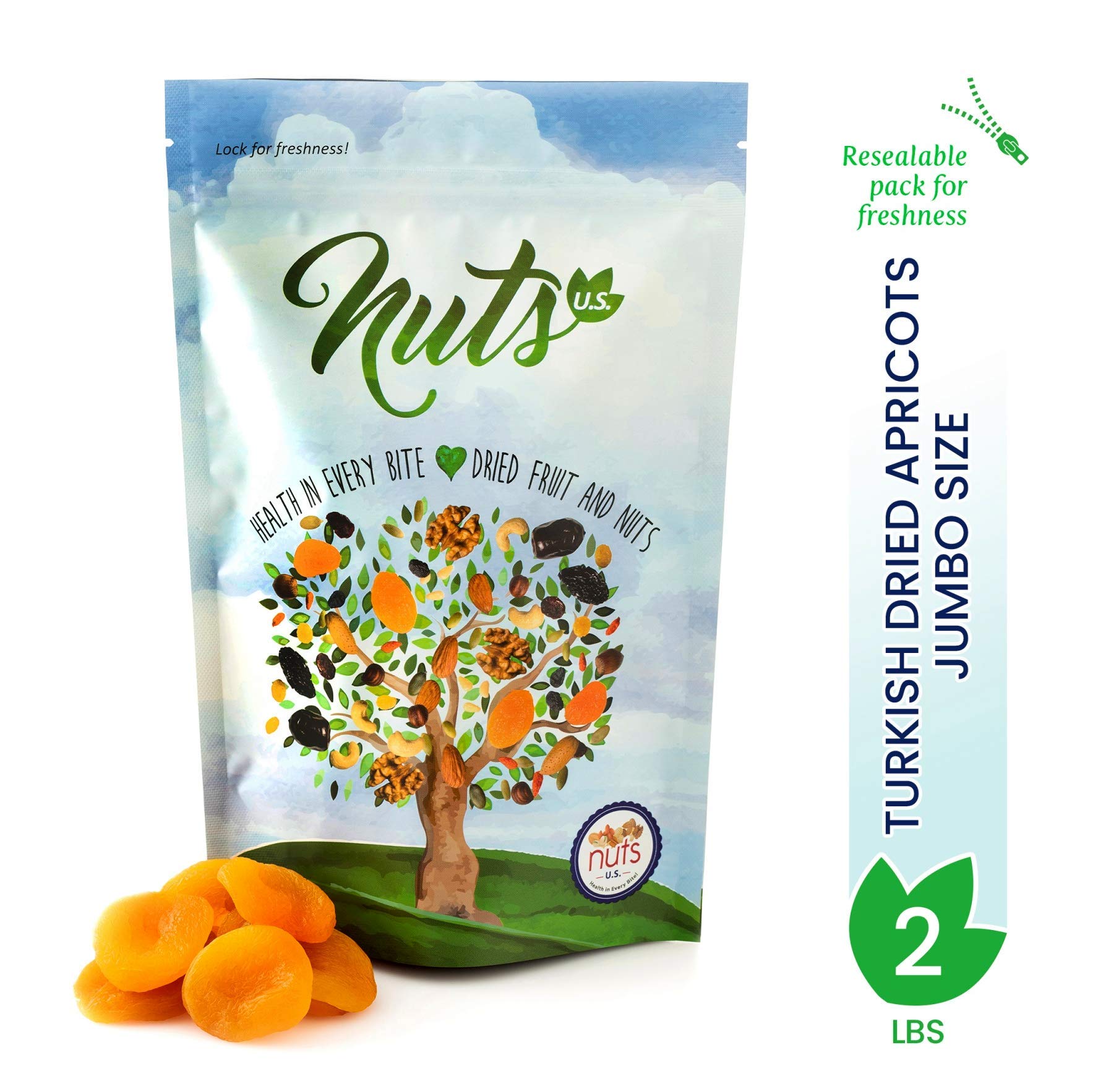 NUTS U.S. – Dried Apricots | Jumbo Size Turkish Apricots | No Added ...
